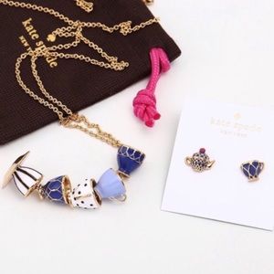 kate spade | Jewelry | Kate Spade Tea Time Necklace Earrings Set | Poshmark